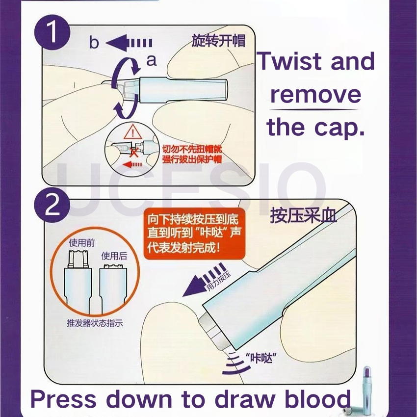 【No Need Pen】 50Pcs/100Pcs 28G Disposable Blood Collection Lancets Auto ...