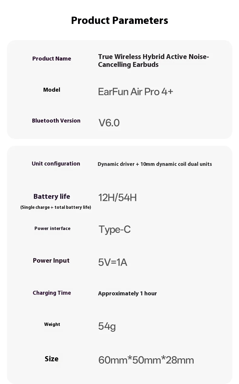 EarFun Air Pro 4+ Adaptive Noise Cancelling Bluetooth 6.0 Wireless ...