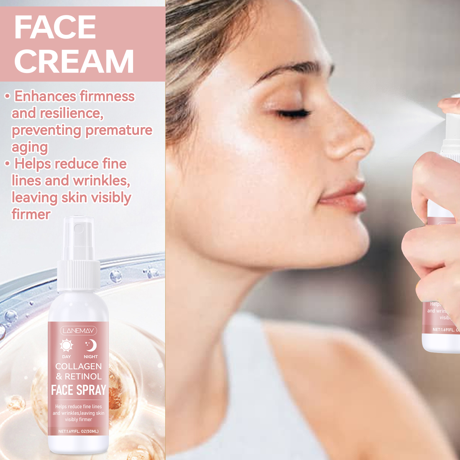 Anti-Aging Collagen & Retinol Face Spray 50ml – Targets Wrinkles ...
