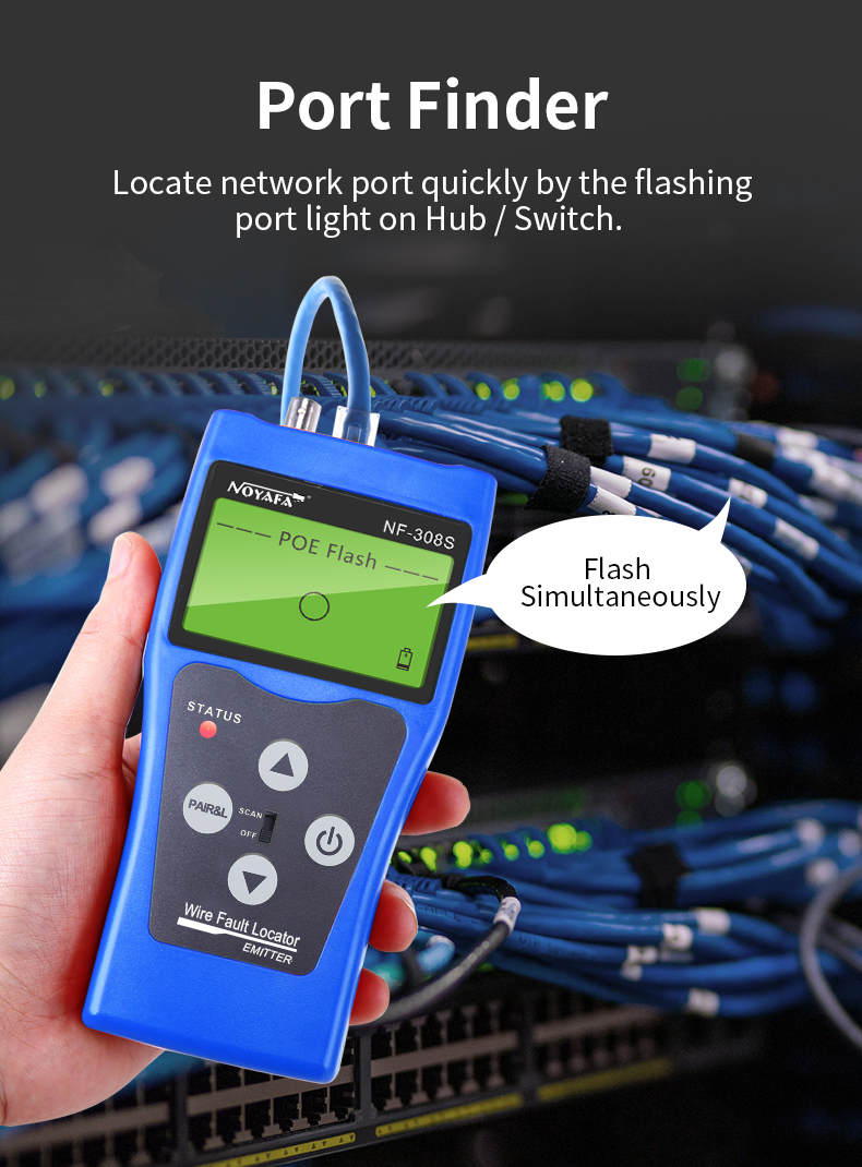 NOYAFA NF-308S Measure Network LAN Cable Length Cables Continuity Test ...