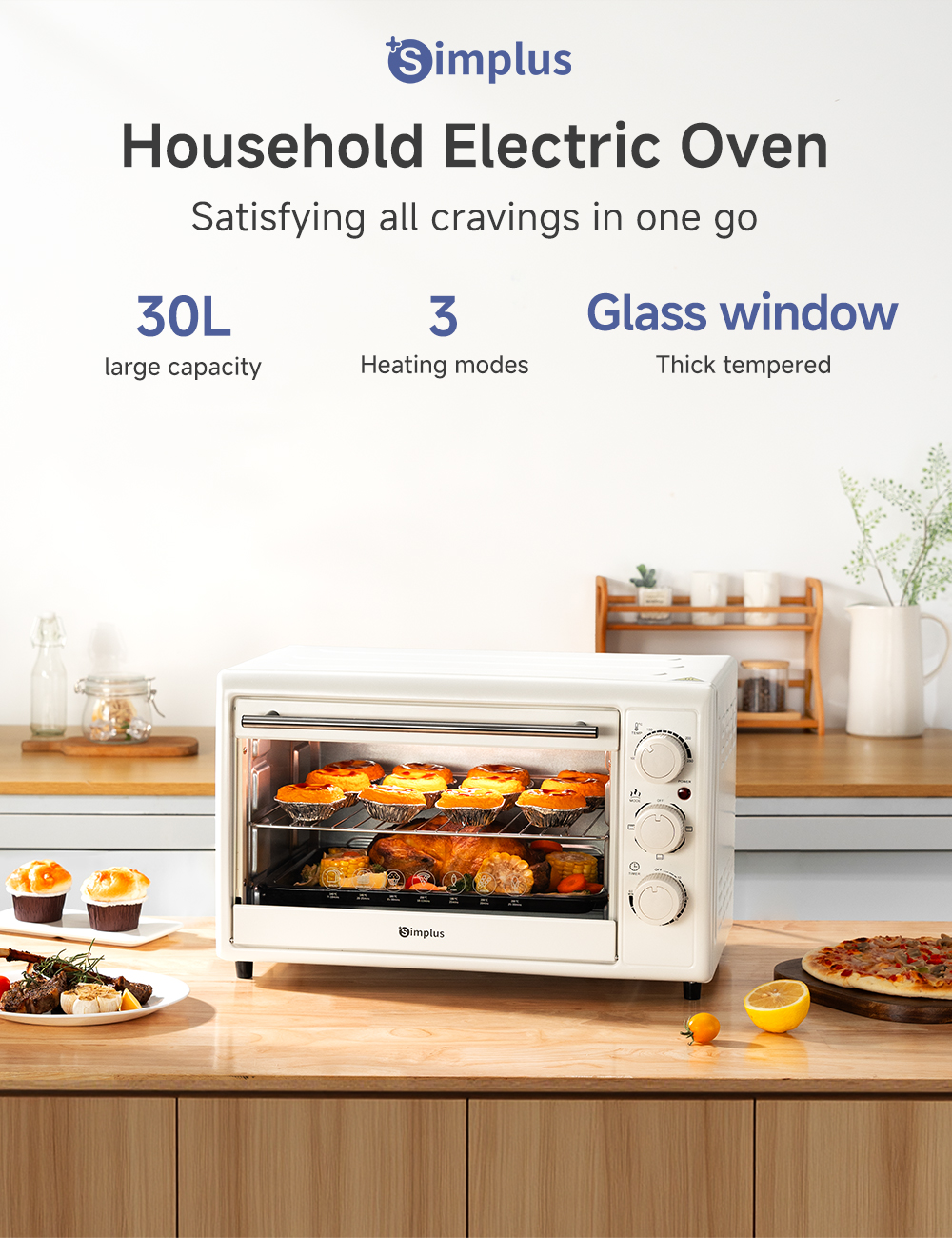 Simplus Electric Oven 30L/10L Multi-function Baking Machine Microwave ...