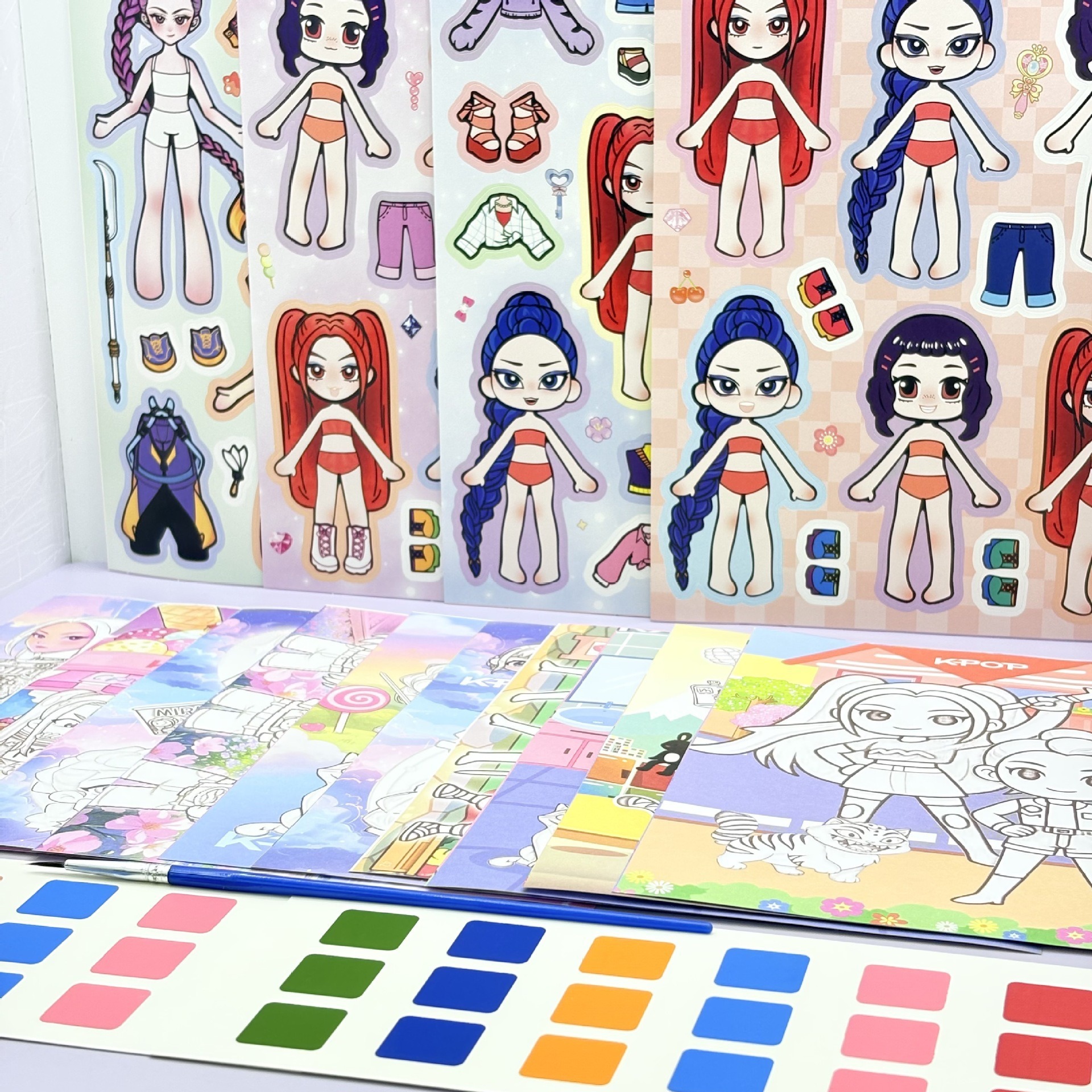 Funny KPop Demon Hunters Coloring Book Dress Up Stickers For Kids DIY ...