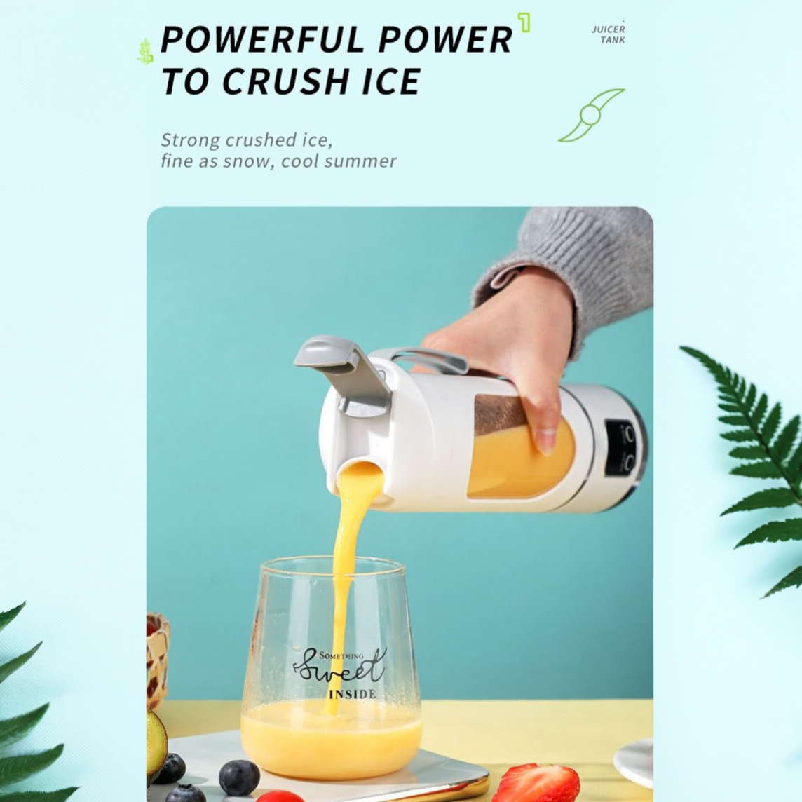450ml Portable Juicer Blender for Shake Ice Crusher Fruit Juicer Mini ...