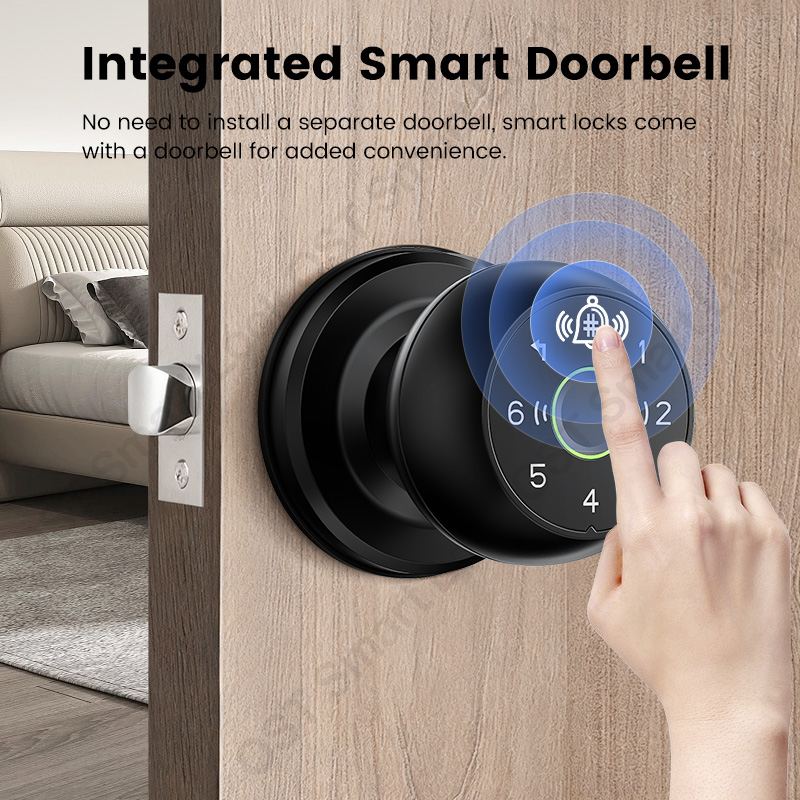 「New Upgrade」Smart Round Door Lock With IC Card/NFC Electronic ...