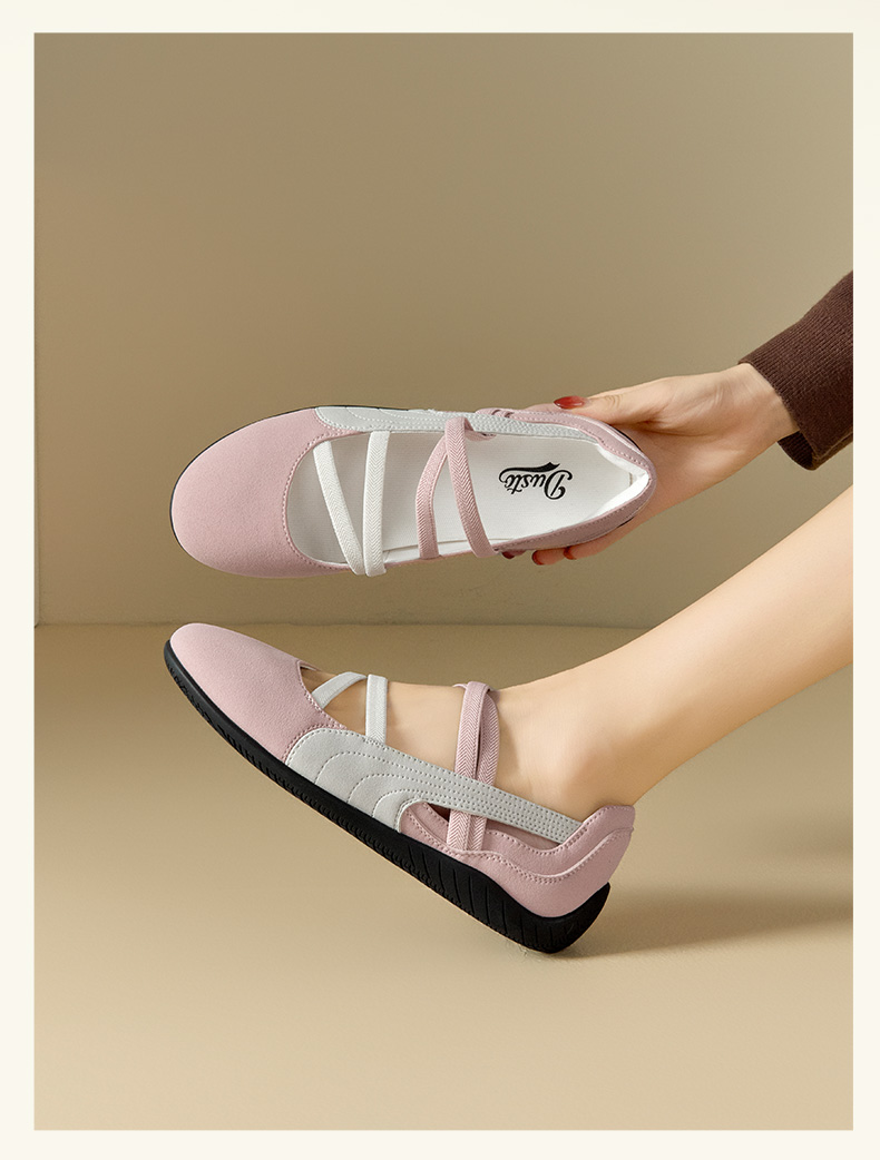 DUSTO Women Mary Jane Flat Shoes Cross Strap Lightweight Daily Shoes ...