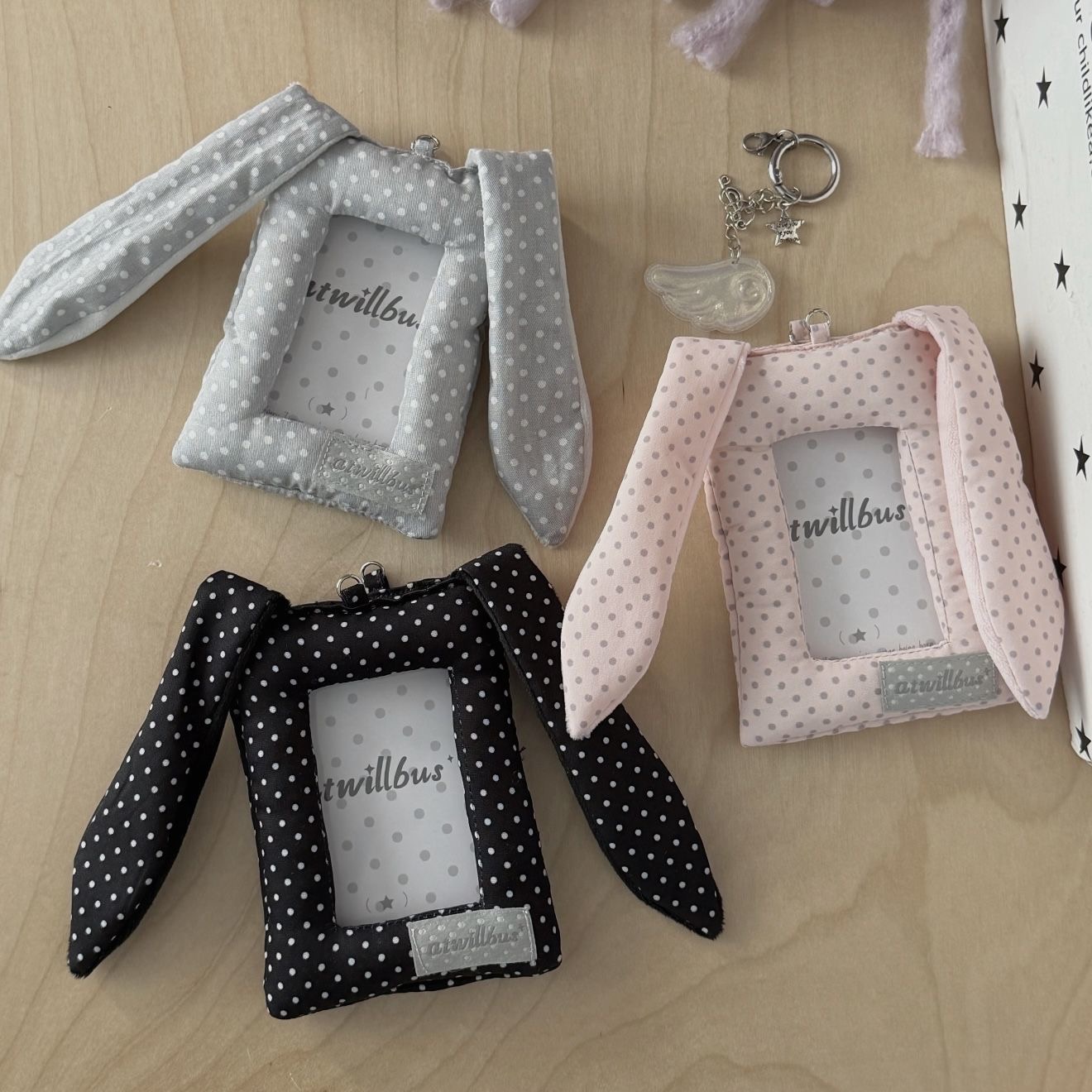 Rabbit Ear Card Holder Pendant Polka Dot Korean Style Polaroid ...