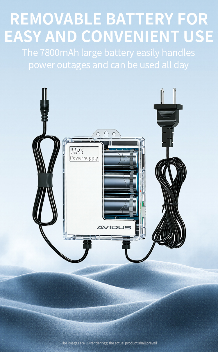 AVIDUS 12V 1.5A True 7800mAh Mini UPS Battery Backup for WiFi Router ...