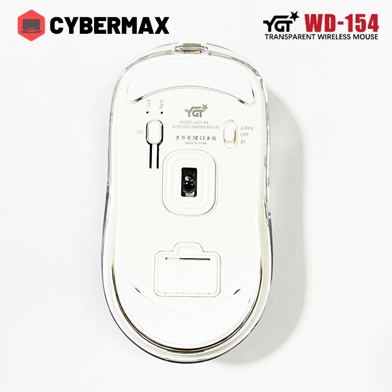 YGT Wireless Mouse 6D BT+2.4Ghz Dual Mode Transparent Rechargeable ...