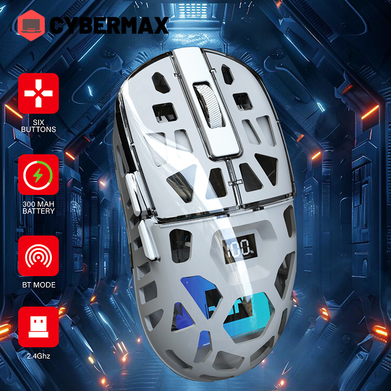YGT Wireless Mouse 6D BT+2.4Ghz Dual Mode Transparent Rechargeable ...