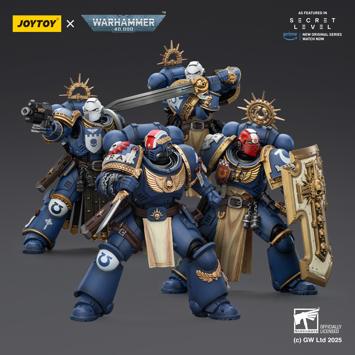 HIPLAY JOYTOY Warhammer Ultramarines Metaurus / Levantus / Torvald 1/18 ...