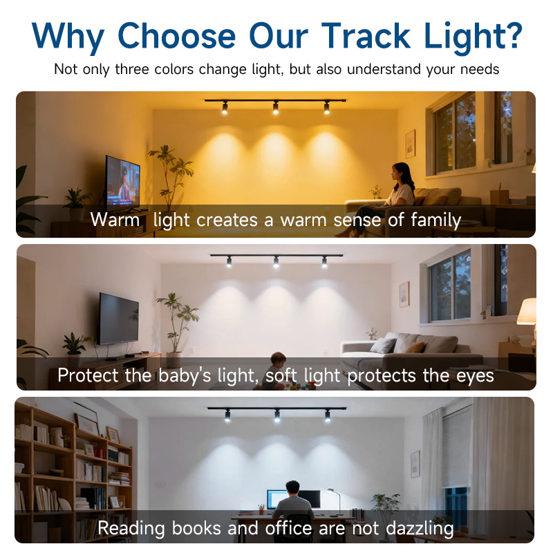 Tri-color Led Linear Track Light 10W 20W 30W 40W Long Track Lamp Bar ...