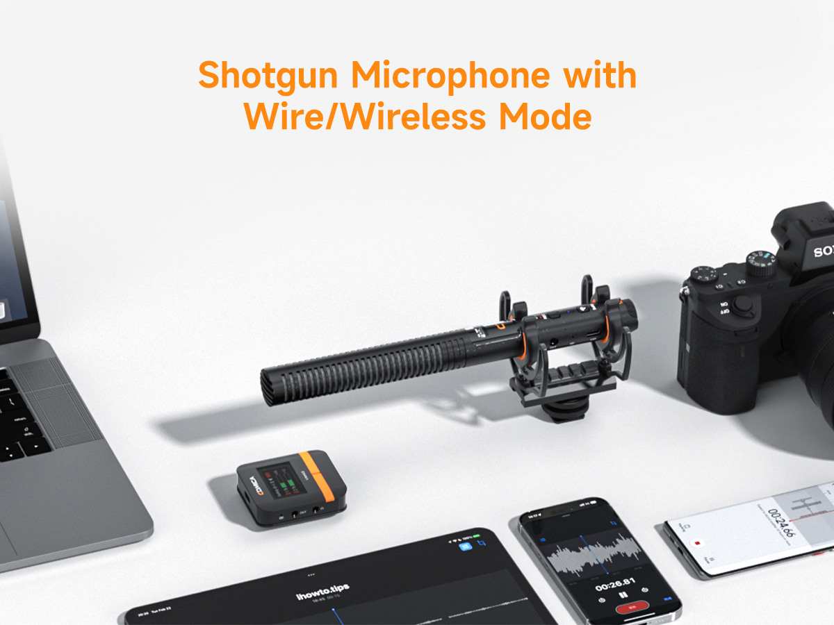 COMICA VM40 Dual-Channel Wireless Shotgun Microphone,On-Camera Mic with ...
