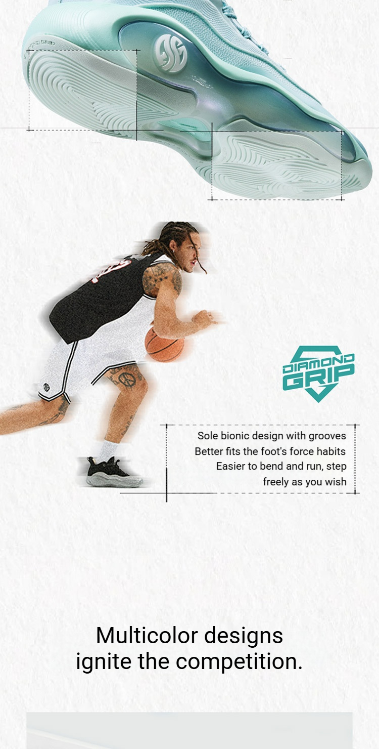 361 Degrees AG6 Aaron Gordon Men's Basketball Shoes: Anti-slip Grippy ...