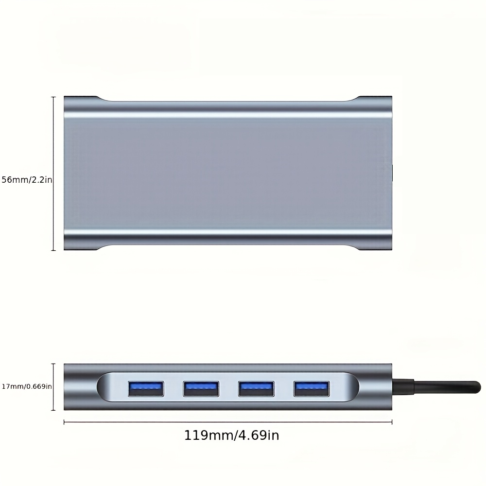 Multiport Adapter11-in-1 , 10inch vga to type c,HDMI, VGA, SD, TF ...