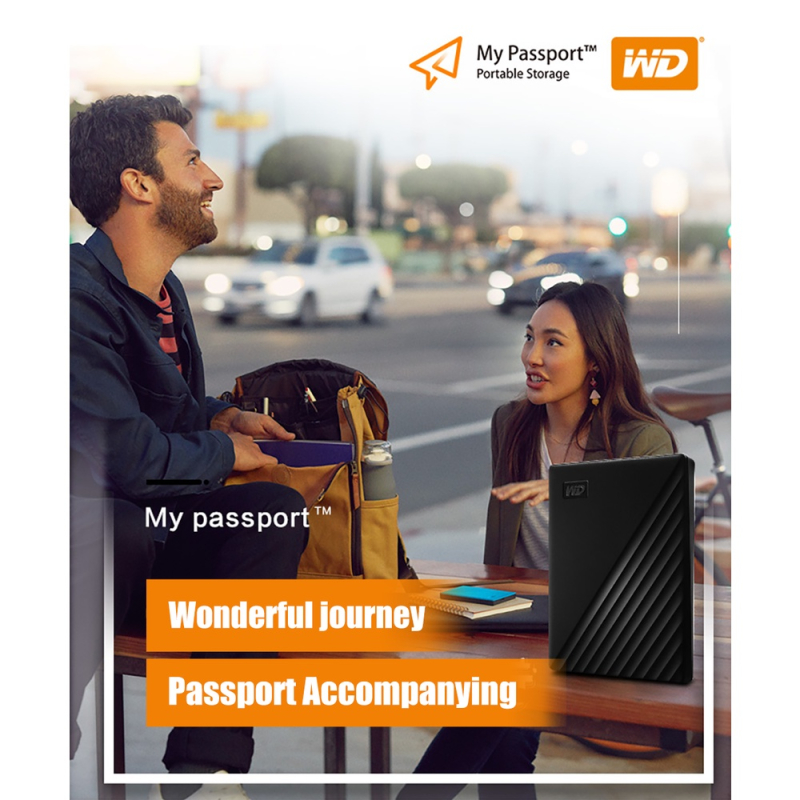 WD My Passport External Hard Drive 4TB Password Protection Portable HDD ...