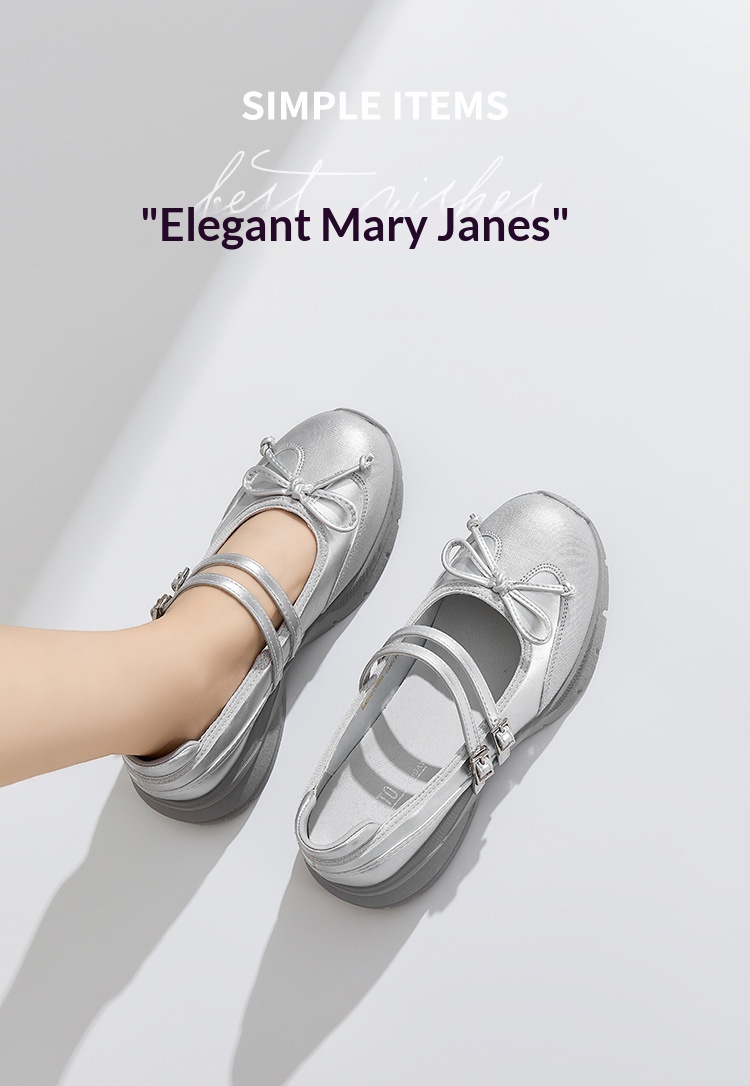 DUSTO Women‘s Mary Jane Shoes Casual Shoes Round Toe Thick-Soled ...
