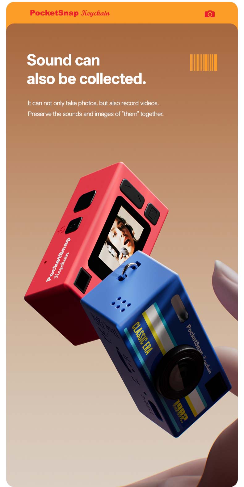 Mini Camera Wireless 1080P PocketSnap Keychain Retro Classic Camera ...