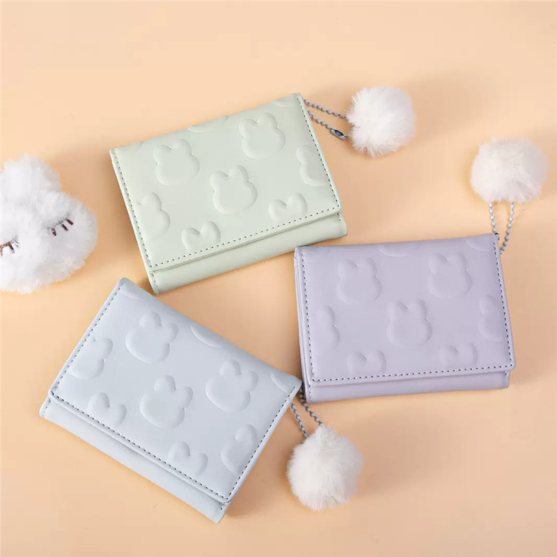 LT Cute Women Mini Wallet PU Leather Short Fold Wallet Coin Purse with ...
