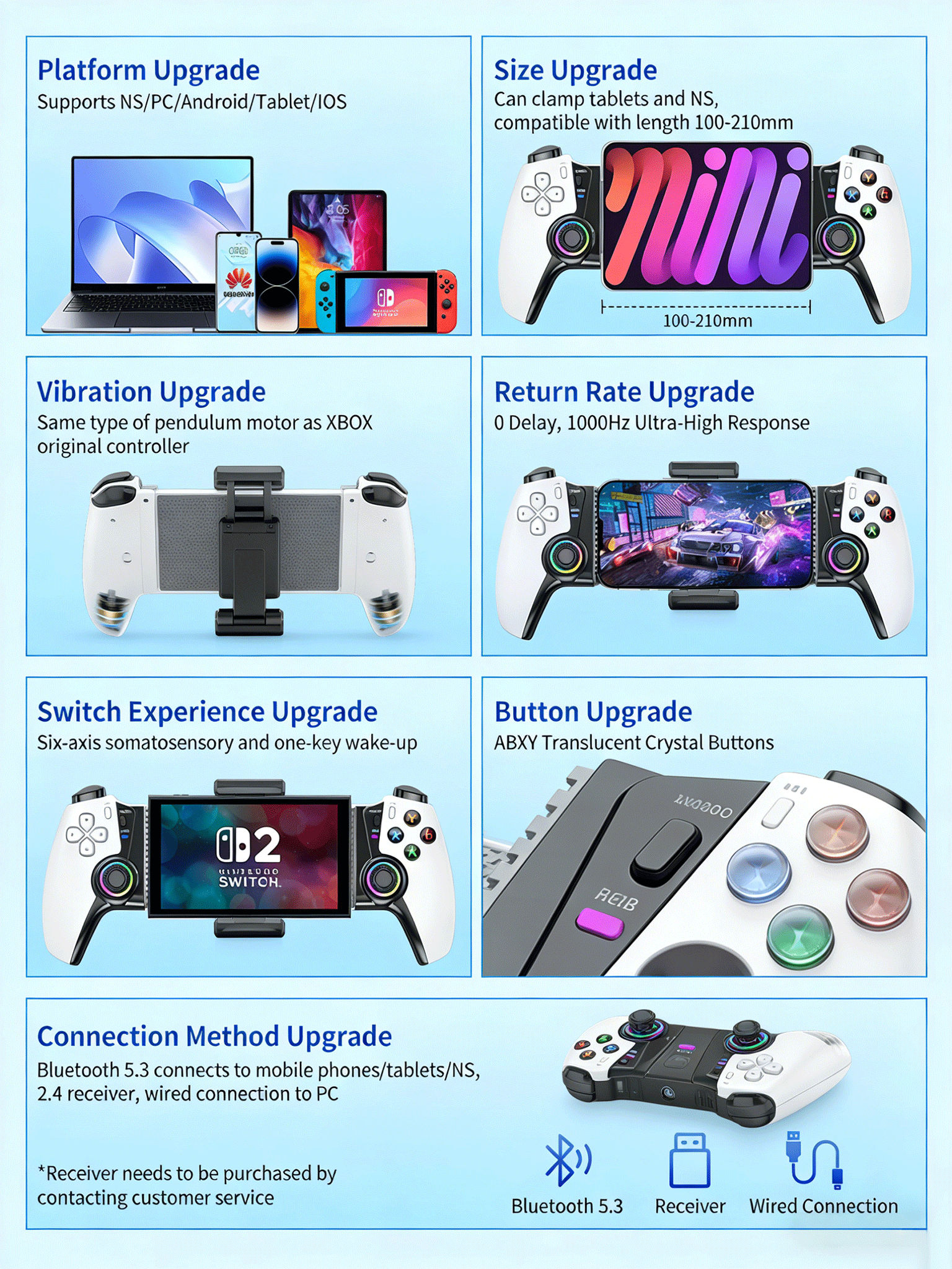 Telescopic Game Controller Wireless Adjustable Gamepad Controller For ...