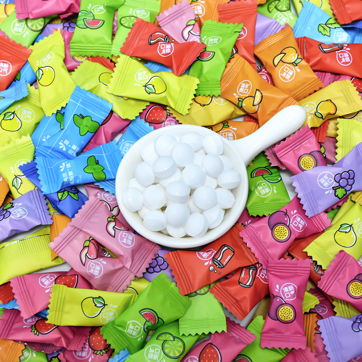 Nan Guo【about 250 pcs】Mint Candy Sugar Free 12 flavors/ Kisses,Fresh ...