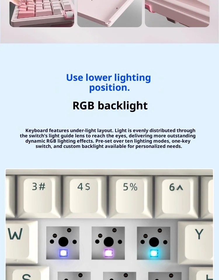 KZZI K98 V2 Mechanical Keyboard 3mode BT/2.4G/USB-C Wired 10000mAh RGB ...