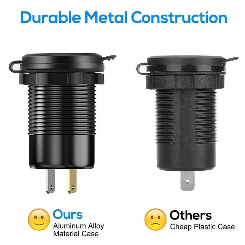 (PHI Stock) 83W Dual PD Dual QC 3.0 USB Car Charger with Voltmeter ...