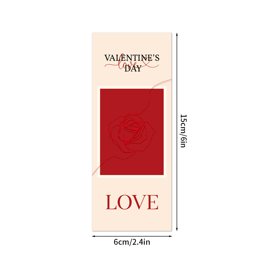 30 pcs/pack Exquisite Valentine's Day Stickers 6*15cm Rectangular ...