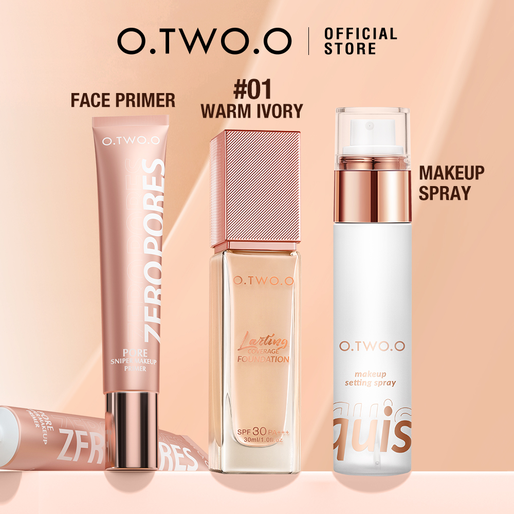 O.Two.O Face Makeup Set 3pcs Primer Liquid Foundation+ Setting Spray ...