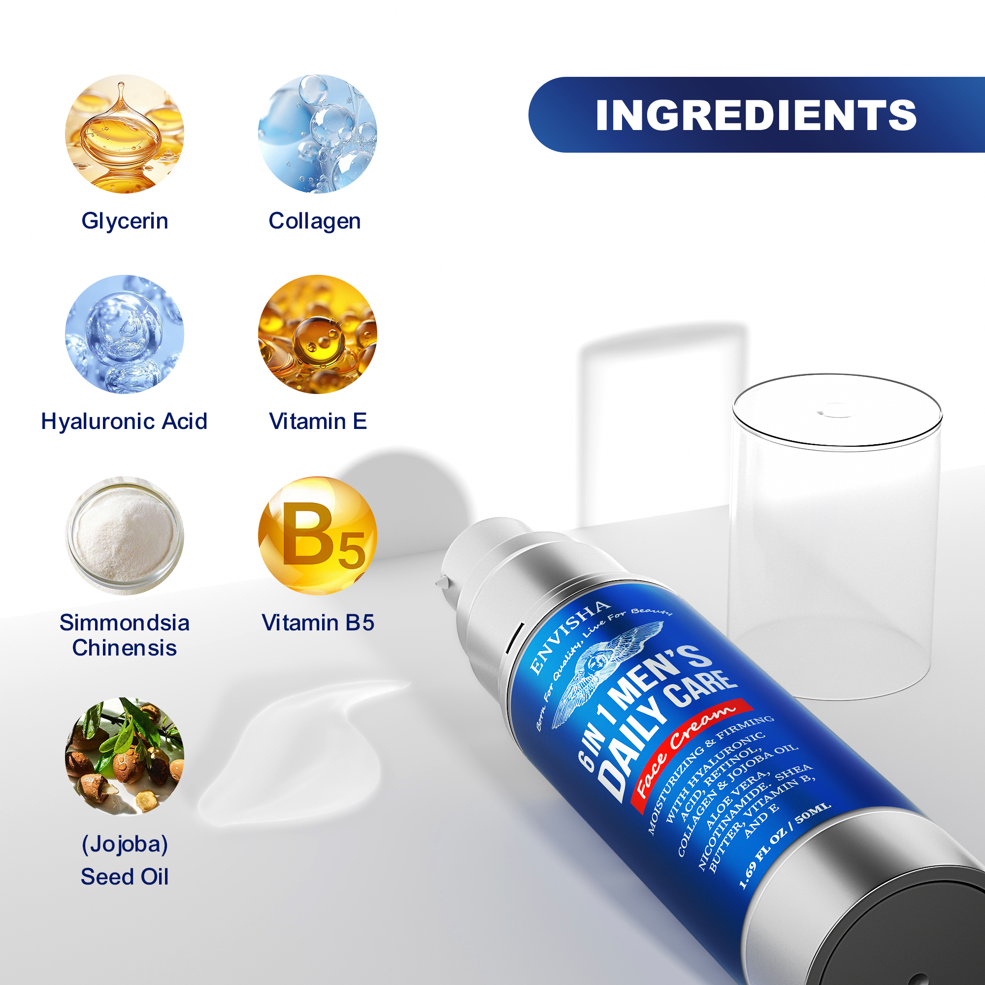 50ML Men’s 6-in-1 Face Cream | Moisturizing Anti-Aging Oil Control ...