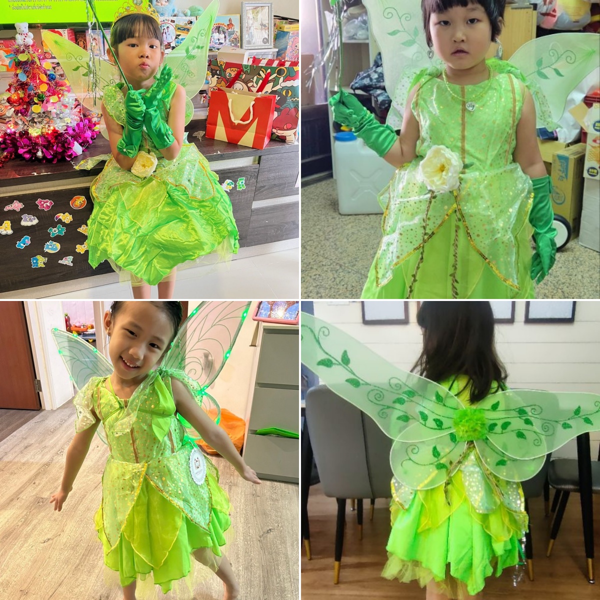 Girls Tinker Bell Costume Halloween Costume for Kids Green Tinkerbell ...