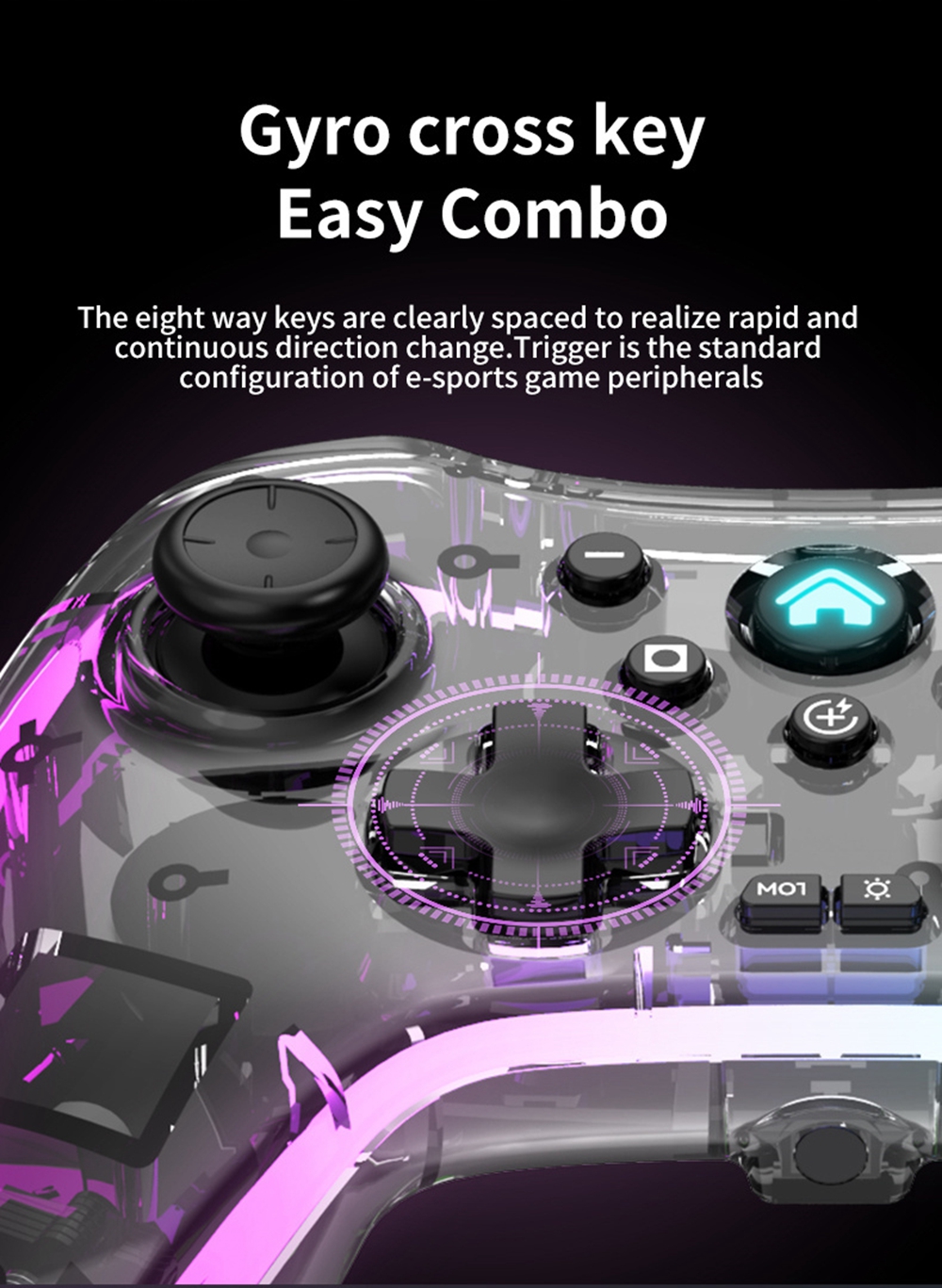 RGB Bluetooth Controller Transparent Wireless Game Controller for P4 P3 ...