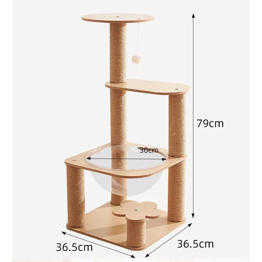 TEEKLAND Cat Tree Scratcher with Hanging Ball｜Interactive Cat Toy ...
