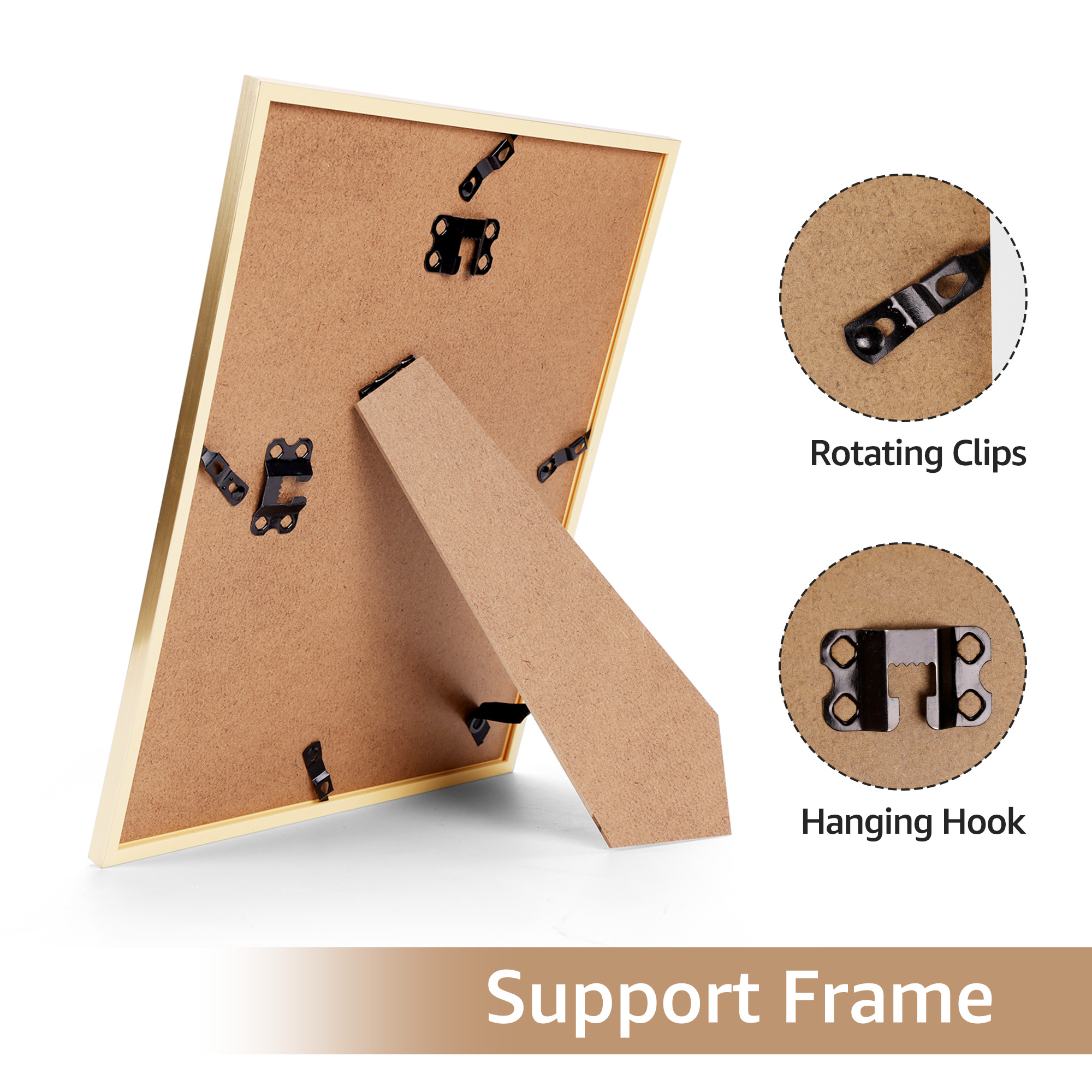 Picture Frame A4/A3/4R/5R/6R/8R Gold Photo Frame Display Board Wall ...