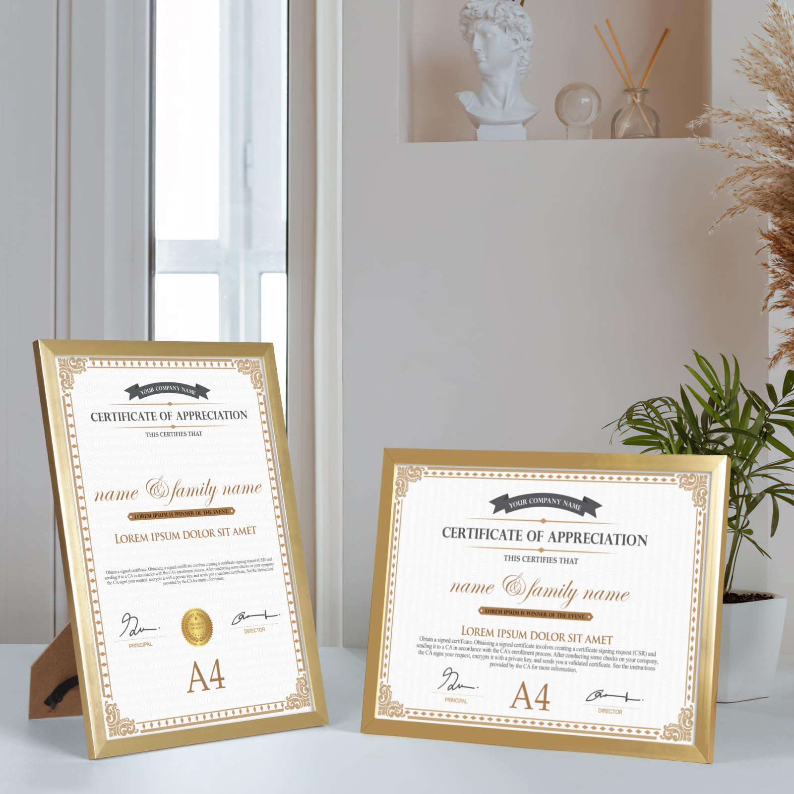 Picture Frame A4/A3/4R/5R/6R/8R Gold Photo Frame Display Board Wall ...