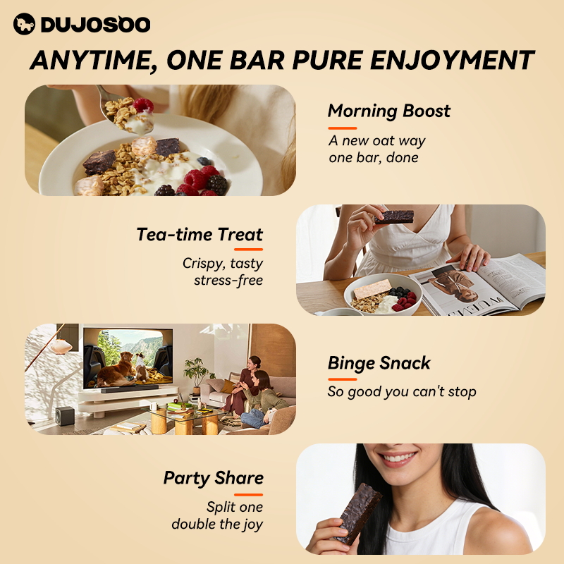 DUJOSOO Dark Chocolate Cereal Bar Maltose Various nuts Oatmeal Health ...
