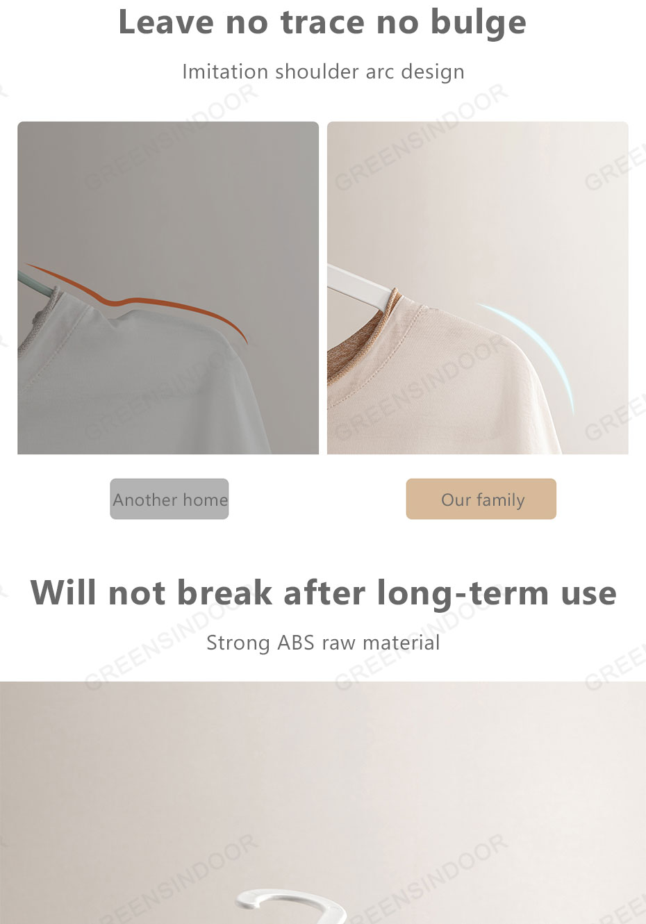 Non-slip clothes hanger, plastic hanger, prevents clothes from ...