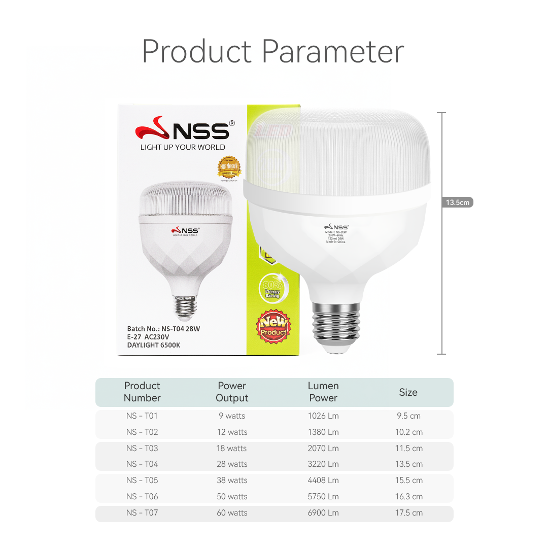 NSS LED Bulb Light E27 Energy Saving Home Lamp Super Bright White Light ...