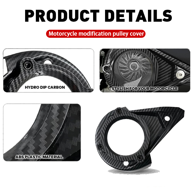HONDA CLICK V2/V3/V4 PULLEY COVER AND EMBLEM ONLY WITH TRANSPARENT ...