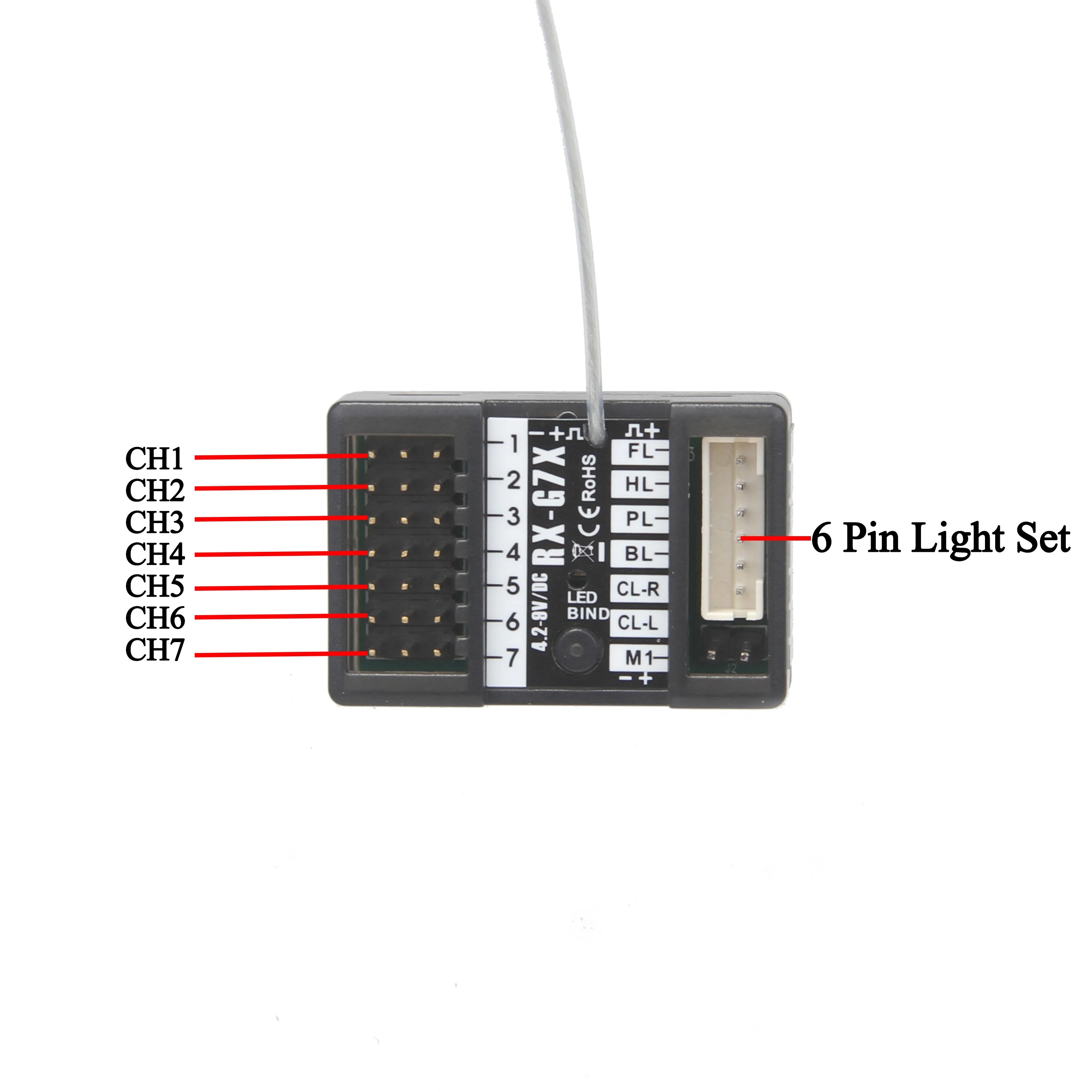 NEEBRC 7CH 2.4G Transmitter Radio System Waterproof Light Control Winch ...