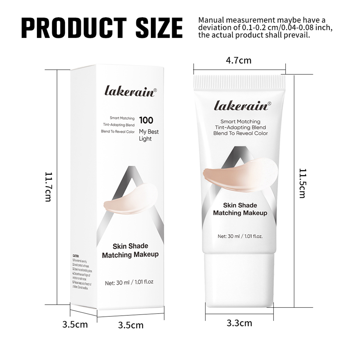 Lakerain Skin Shade Matching Foundation SPF15+ PA+++ Anti-Aging Color ...