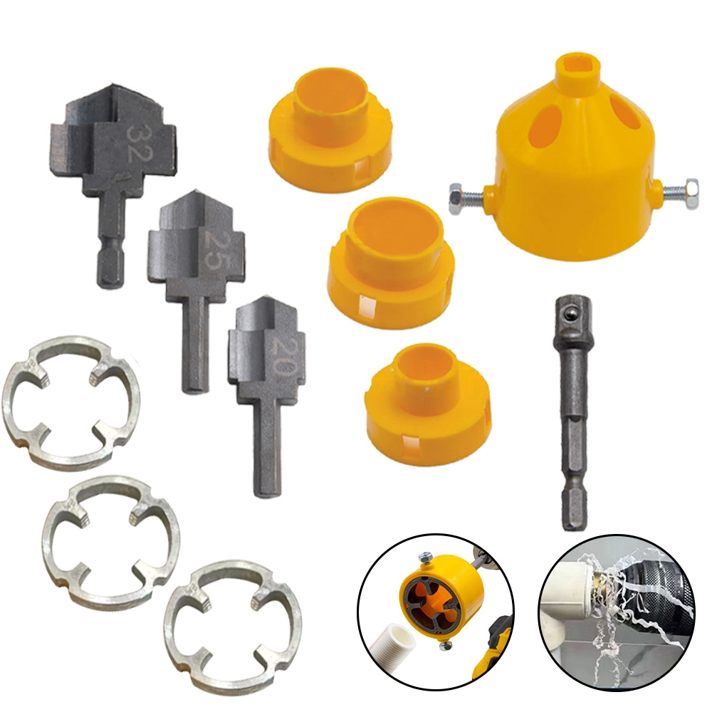 PVC Pipe Threader Kit with Round Die and Dies for 1/2In, 3/4In, 1In ...