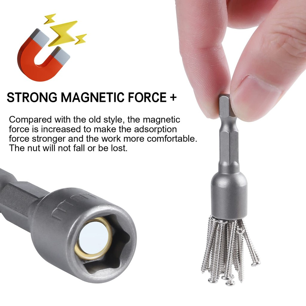 Strong magnetic sleeve 8mm hand electric drill head hexagonal dovetail ...