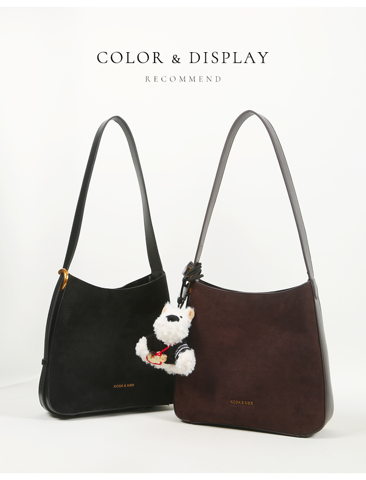 Caidre Simple Bucket Bag Commuter Armpit Order Shoulder Bag Suede ...