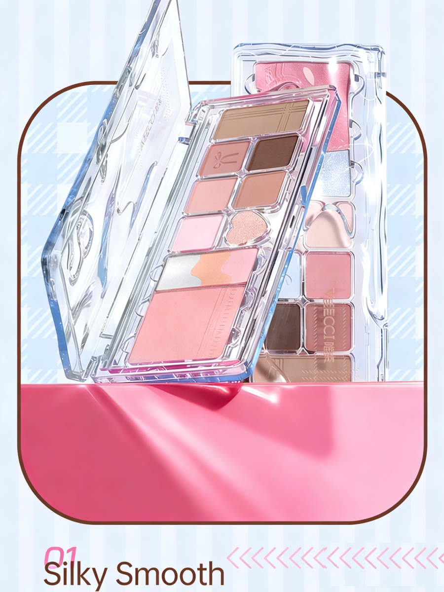 VEECCI Multi-functional Eyeshadow Palette Highlight 3D Shaping Blusher ...
