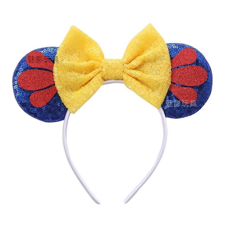 Minnie Mickey Mouse Headband Mermaid Encanto Ear Hairband Sequins Bow ...