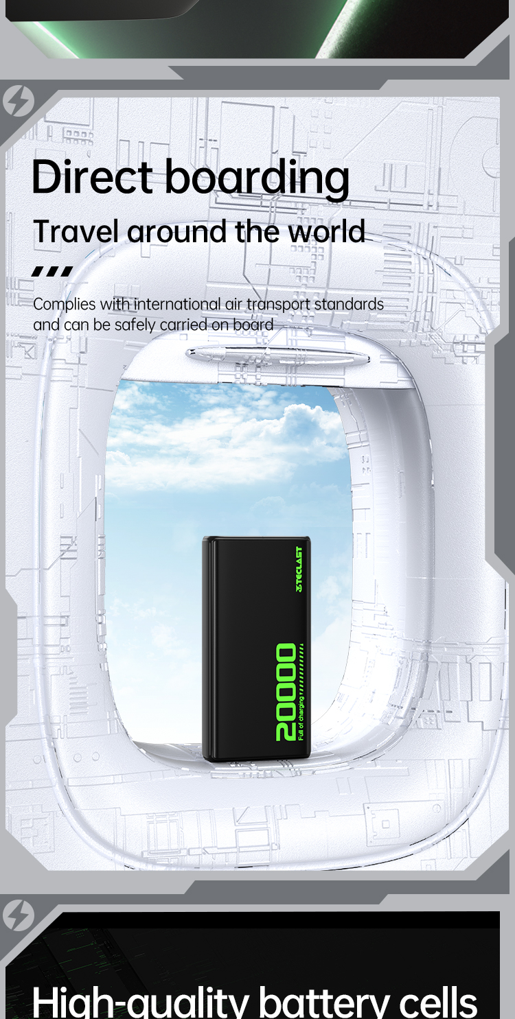 Teclast C20 PRO SCP22.5W 20000mAh fast charge 2 Input 3 Output Type-C ...