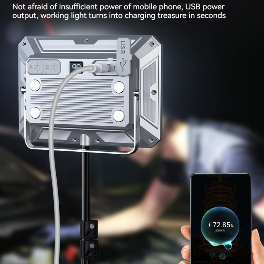 KXK-686 XPE LED 1000LM Flood Work Light Type-C Rechargeable Built-in ...