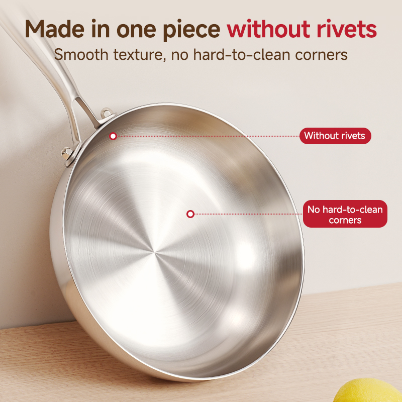 Stainless Steel Frying Pan MODOFO Induction Stove Compatible Cookware ...