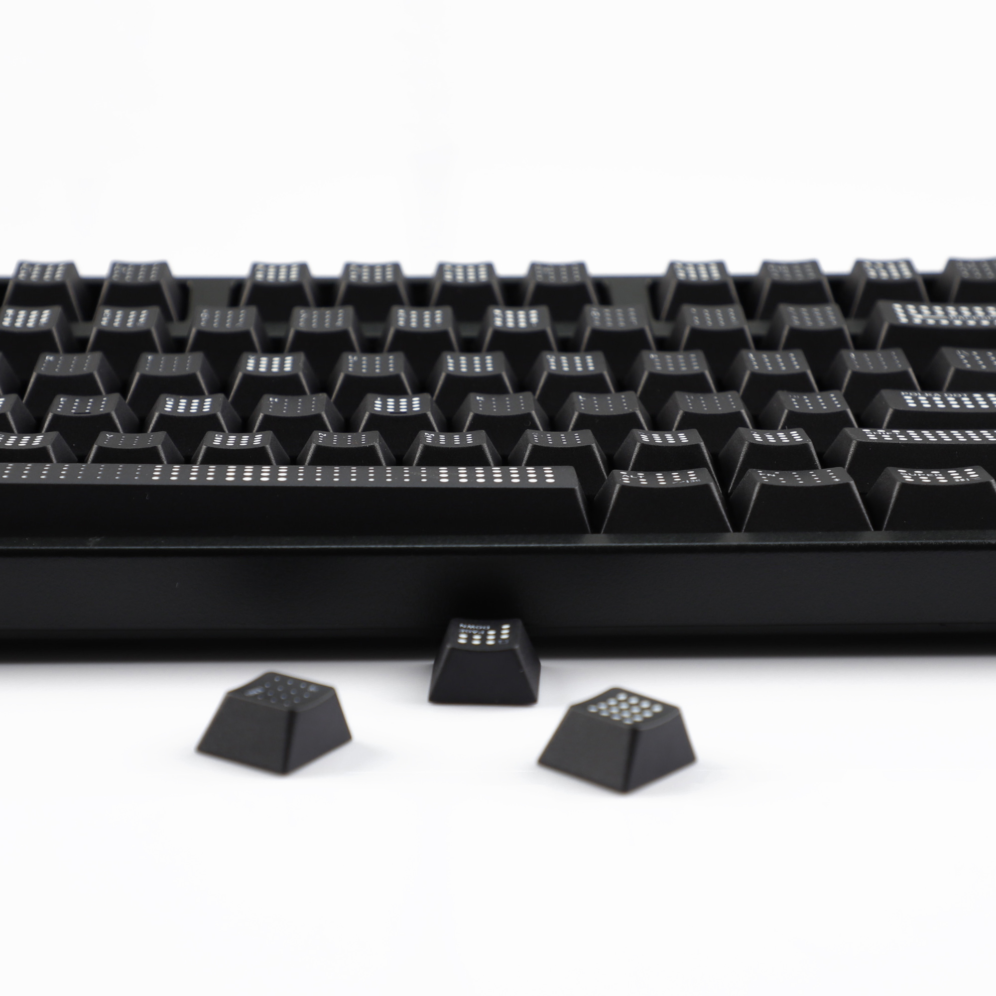 YMDK 142 Keys Polka Dot Keycaps Black Frosted Cherry Profile PBT Print ...