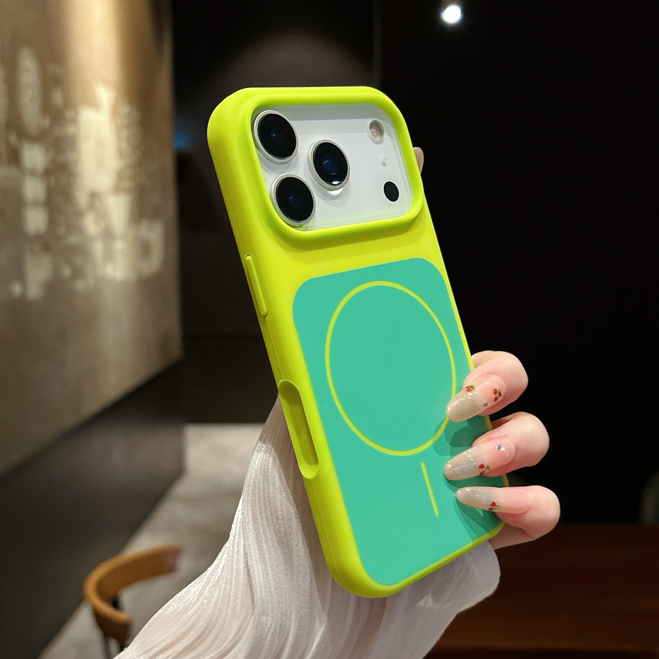 Magnetic Shockproof Color-Block Liquid Silicone Case for iPhone 17/16 ...